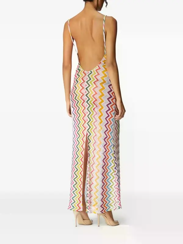 Missoni Zigzag-pattern Sleeveless Dress - White