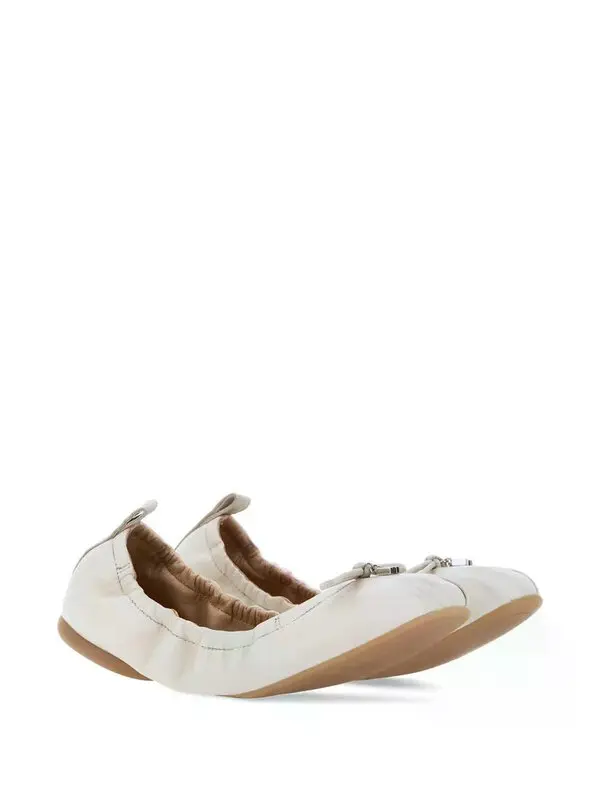 Hogan Leather Ballerina Shoes - White