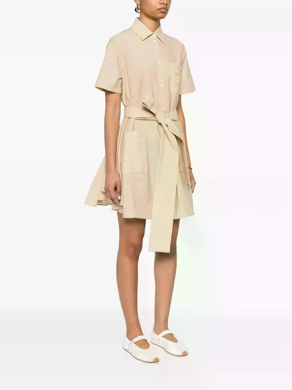 Loewe Anagram-motif Mini Dress - Neutrals