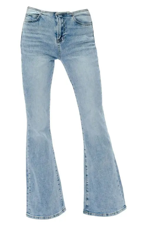 BAYEAS Bandless Flare Leg Jeans - Light Blue