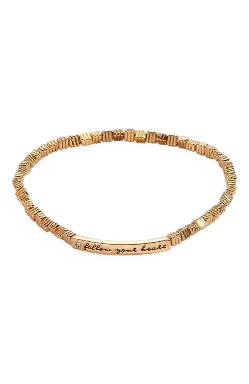 ALEX AND ANI Follow Your Heart Stretch Bracelet - Gold