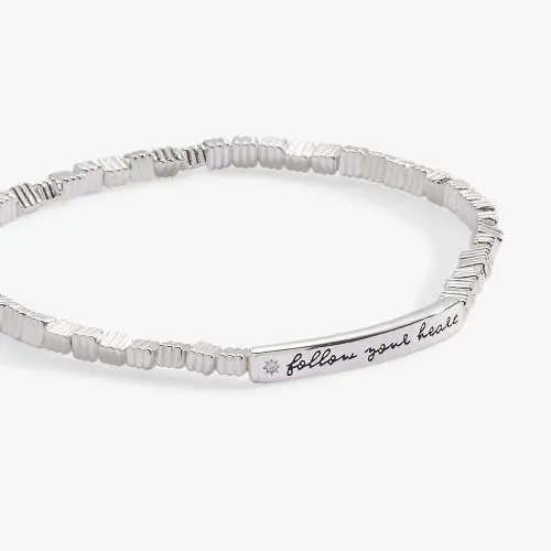 ALEX AND ANI Follow Your Heart Stretch Bracelet - Silver