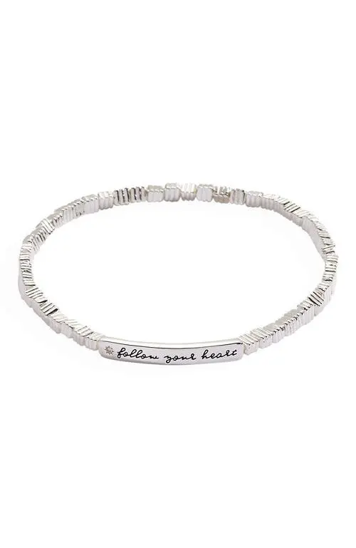 ALEX AND ANI Follow Your Heart Stretch Bracelet - Silver