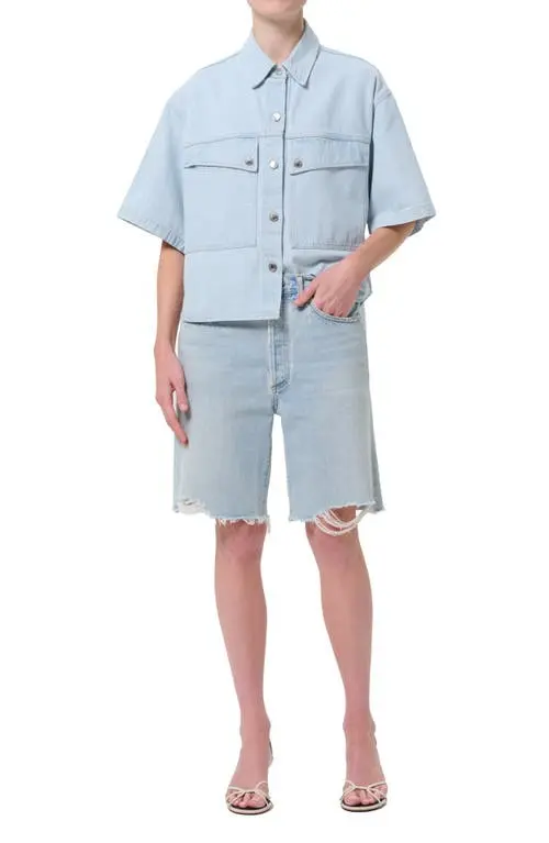AGOLDE 90s Long Cutoff Denim Shorts