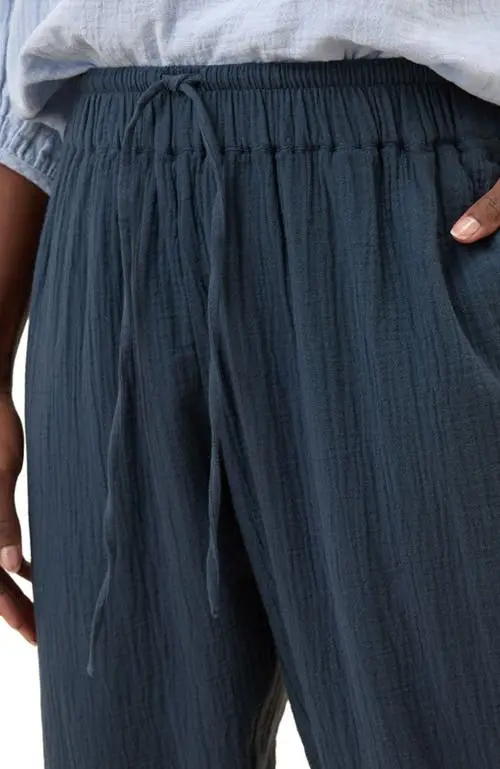 PACT Organic Cotton Coastal Double Gauze Tapered Pull-on Pant - French Navy