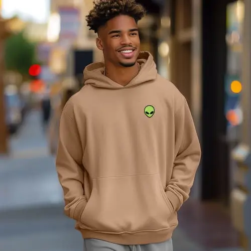 DALIX Relaxed Fit Midweight Hoodie - Camel