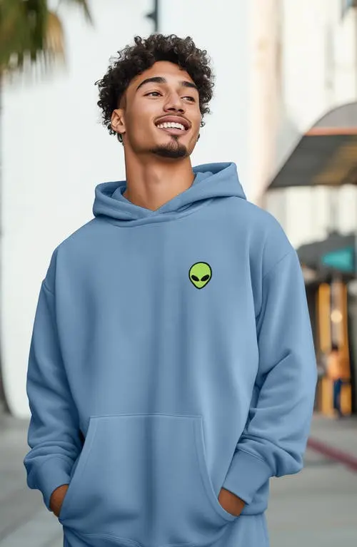 DALIX Relaxed Fit Midweight Hoodie - Pebble Blue