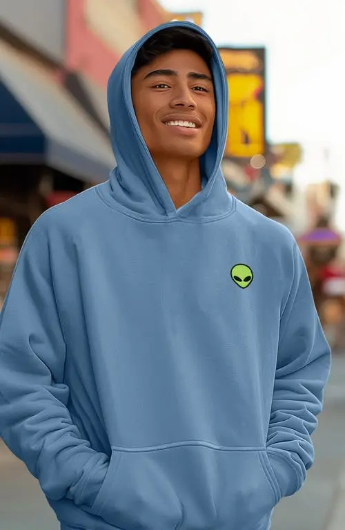 DALIX Relaxed Fit Midweight Hoodie - Pebble Blue