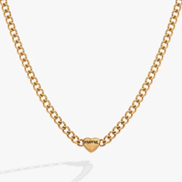 ALEX AND ANI Mama Curb Chain Necklace - Gold