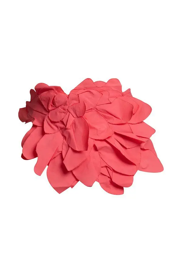 Natori Techno Poplin Embroidered Obi Belt - Coral