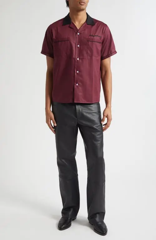 MIDNIGHT RODEO Chain Stitch Piped Voile Camp Shirt