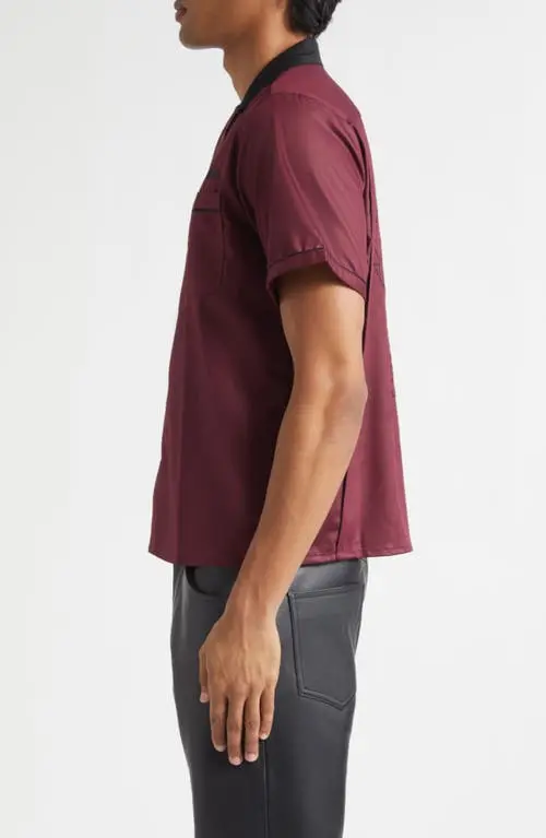 MIDNIGHT RODEO Chain Stitch Piped Voile Camp Shirt