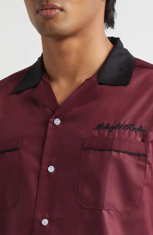 MIDNIGHT RODEO Chain Stitch Piped Voile Camp Shirt