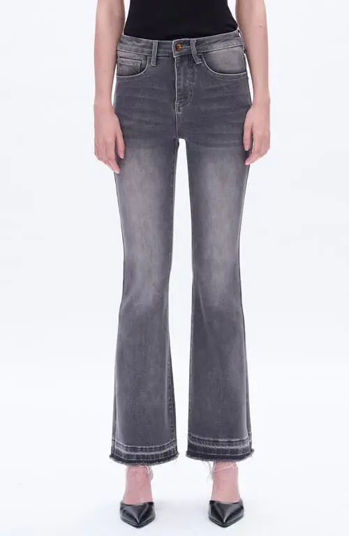 BAYEAS Release Hem Flare Jeans - Gray