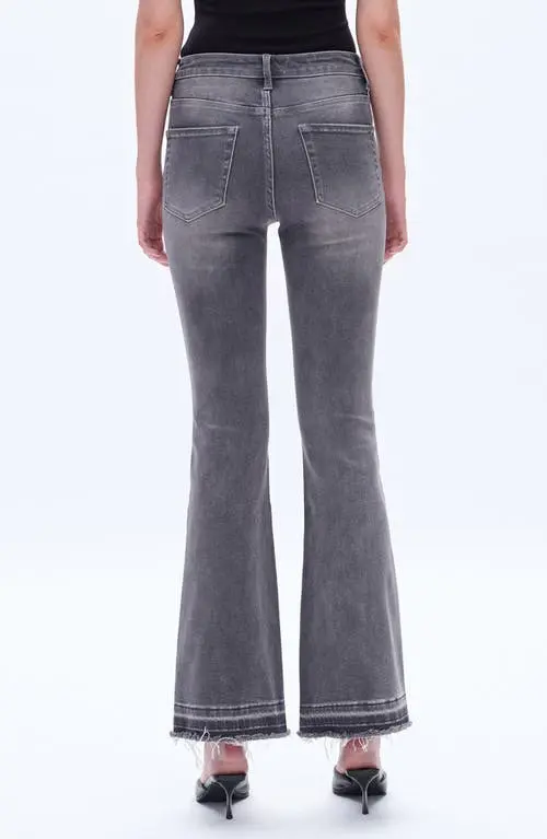 BAYEAS Release Hem Flare Jeans - Gray