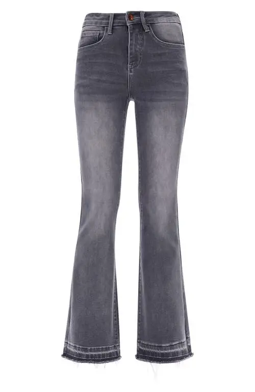 BAYEAS Release Hem Flare Jeans - Gray