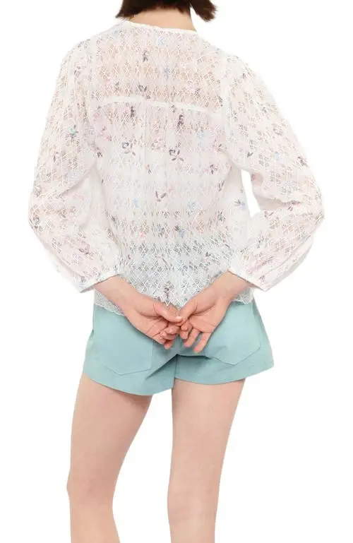 Anna Sui Embroidered Lacey Trellis Blouse
