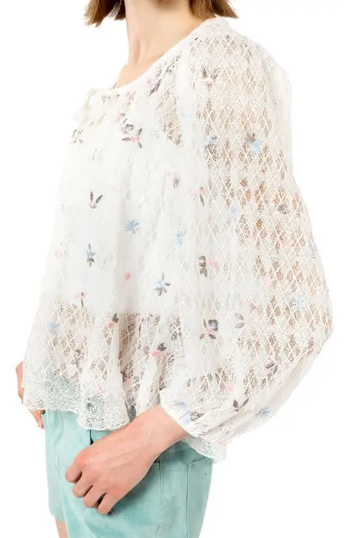 Anna Sui Embroidered Lacey Trellis Blouse