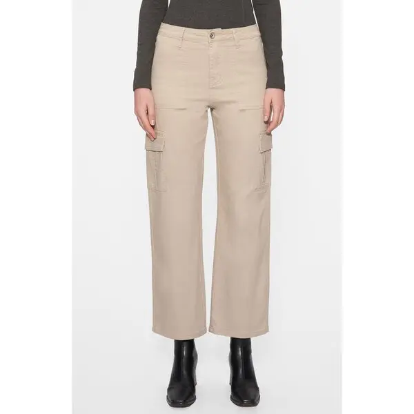 BAYEAS Angel High-waist Ankle Cargo Pants - Stone