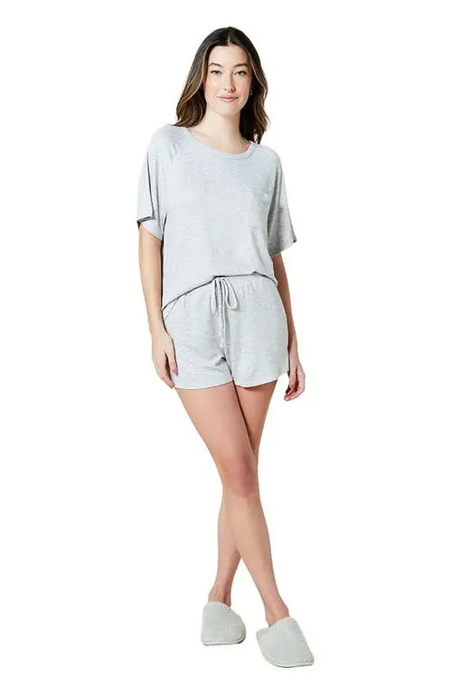 SOFTIES Dream Slouchy Tee And Short Lounge Set - Heather Grey