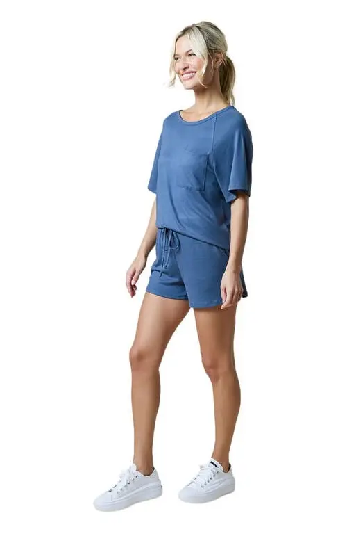 SOFTIES Dream Slouchy Tee And Short Lounge Set - Indigo