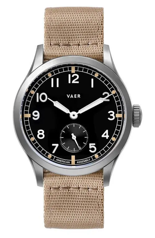 VAER C5 Dirty Dozen Nylon Strap Watch - Black