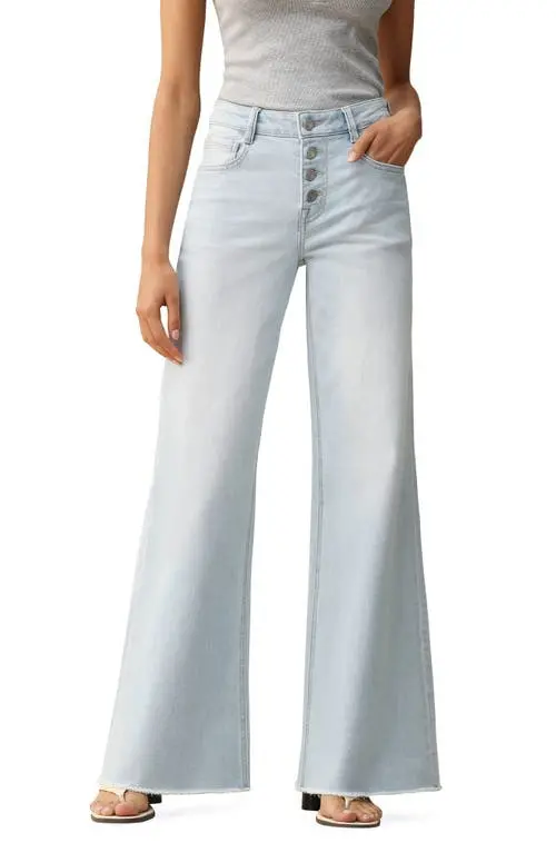 BAYEAS Mid-rise Wide-leg Jeans - Light Blue