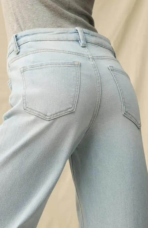 BAYEAS Mid-rise Wide-leg Jeans With Button Detail - Light Blue