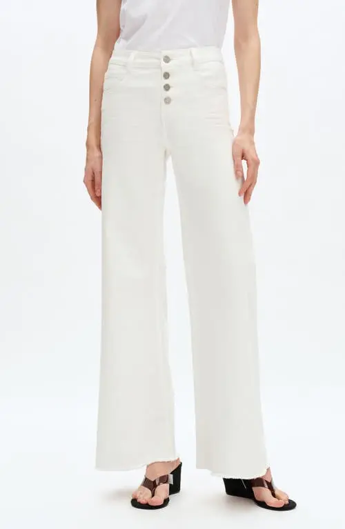 BAYEAS Mid-rise Wide-leg Jeans With Button Detail - White