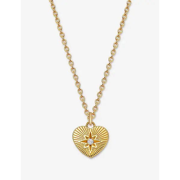Astley Clarke Biography Heart Vermeil Pendant Necklace - Gold