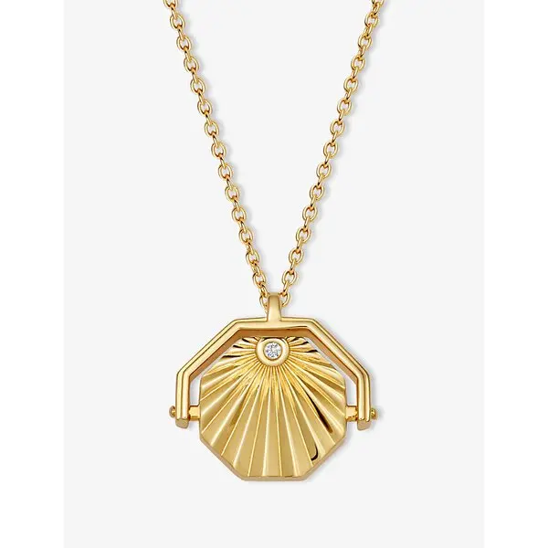 Astley Clarke Celestial Sunrise Spinner Locket Necklace - Gold