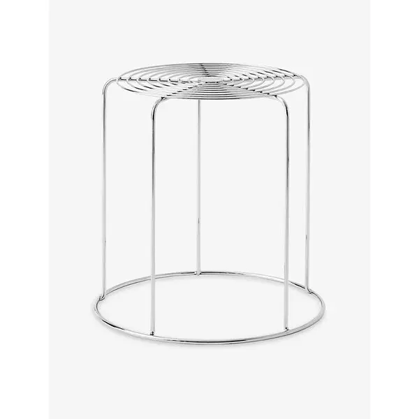 &TRADITION Verner Panton 1981 Wire Steel Stool - Mirror Polished Steel