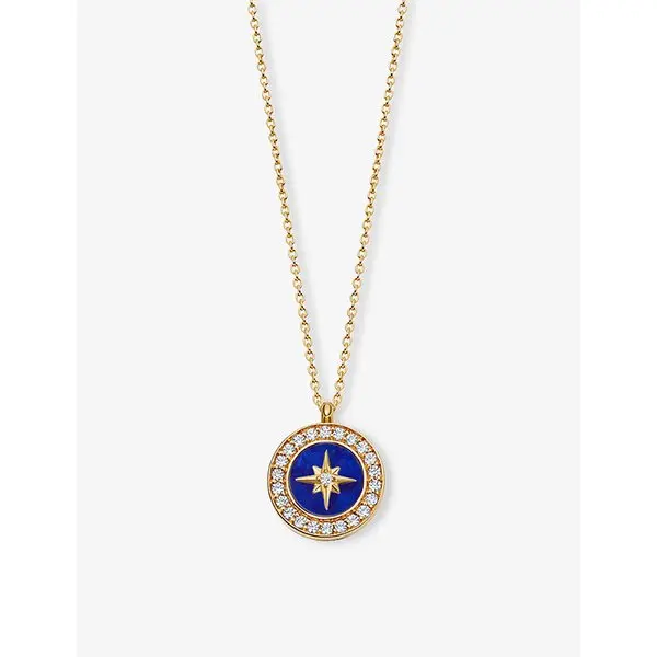 Astley Clarke Polaris Lapis And White Sapphire Locket Necklace - Gold