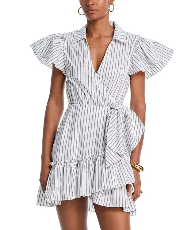 Cinq À Sept Mini Lila Striped Dress - White/navy