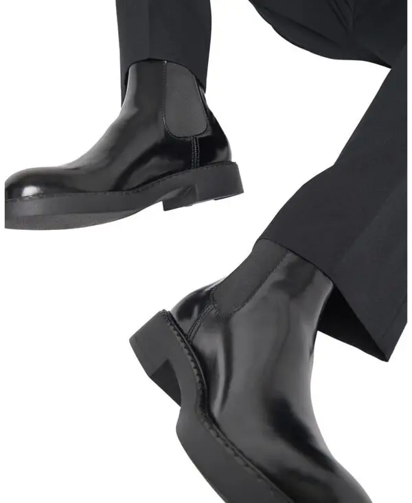 Prada Brushed Leather Chelsea Boots