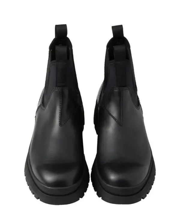 Prada Leather And Stretch Fabric Brixxen Boots