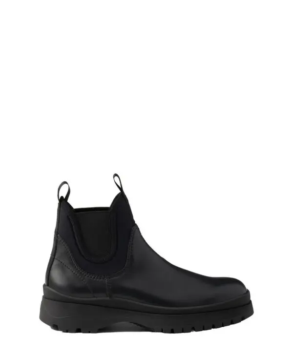 Prada Leather And Stretch Fabric Brixxen Boots