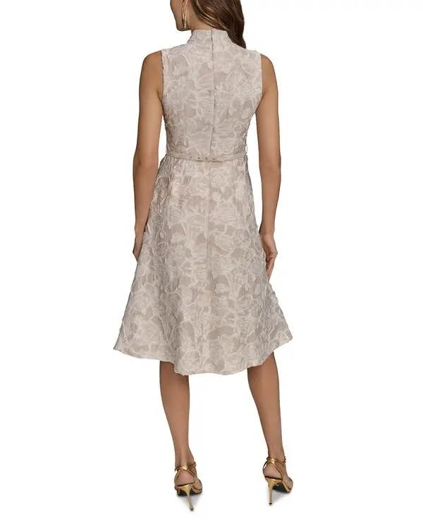Donna Karan New York Belted Jacquard Dress