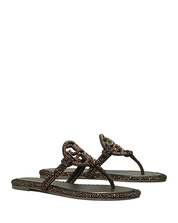 Tory Burch Miller Knotted Crystal Sandal - Cocoa