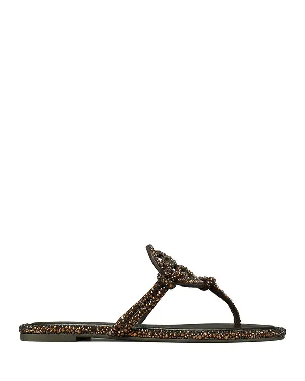 Tory Burch Miller Knotted Crystal Sandal - Cocoa