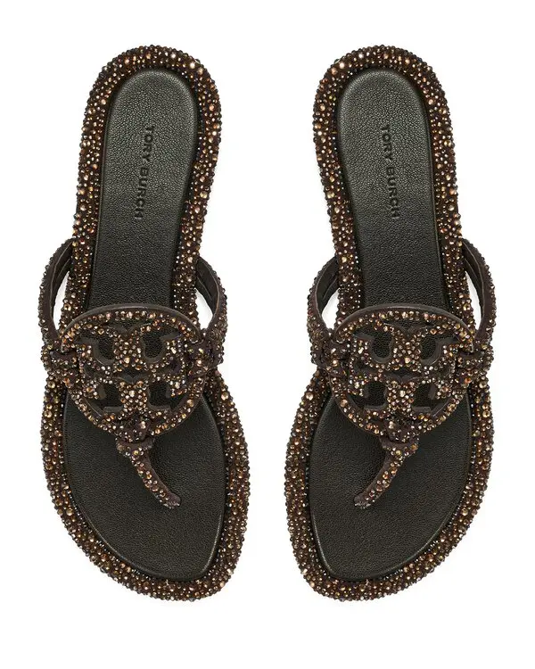 Tory Burch Miller Knotted Crystal Sandal - Cocoa