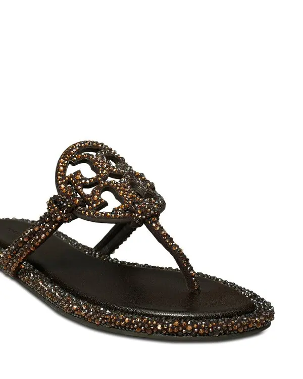 Tory Burch Miller Knotted Crystal Sandal - Cocoa