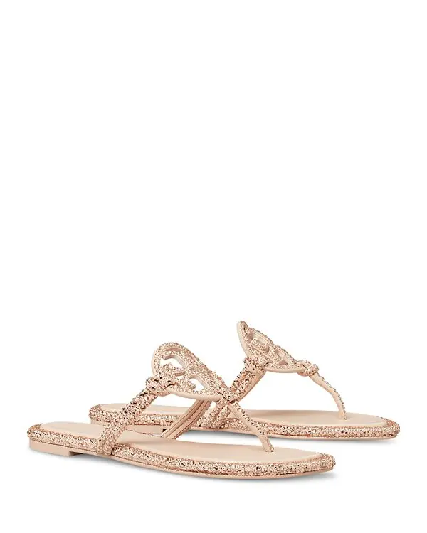 Tory Burch Miller Knotted Crystal Sandal - Rose Silk