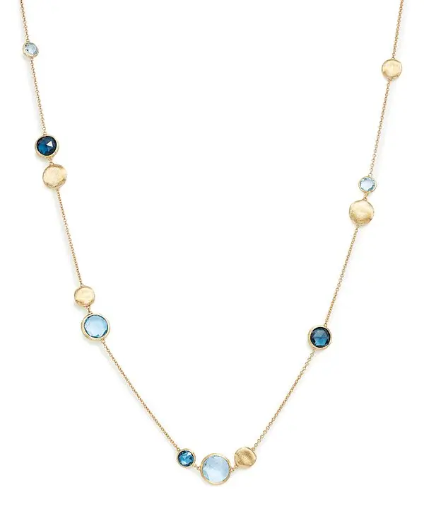 Marco Bicego 18k Yellow Gold Jaipur Topaz Collar Necklace - Blue/gold