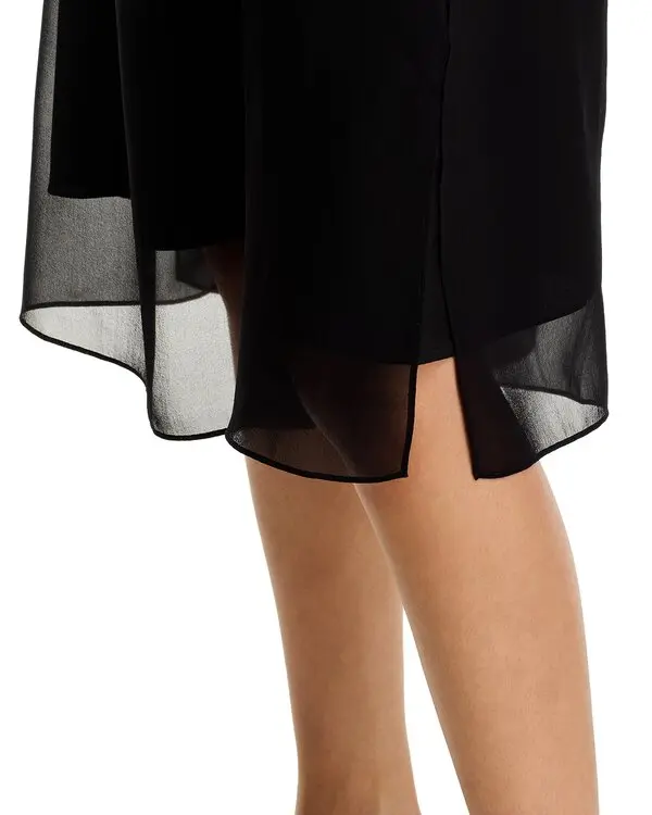 eileen fisher bateau neck silk dress Sheer Silk Georgette Bateau Neck Dress
