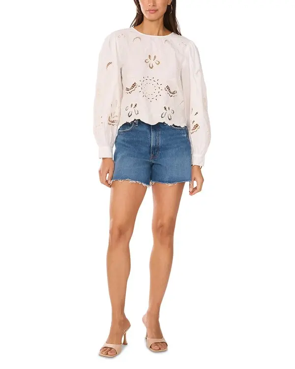 Vince Camuto Embroidered Long Sleeve Blouse