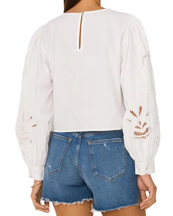 Vince Camuto Embroidered Long Sleeve Blouse
