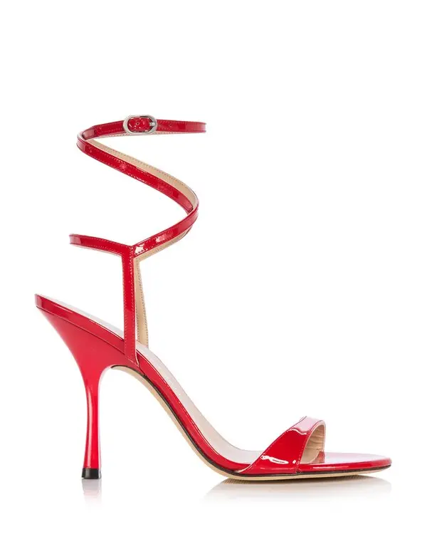 STUART WEITZMAN Nudist Wrap 100 Strappy High Heel Sandals - Cherry