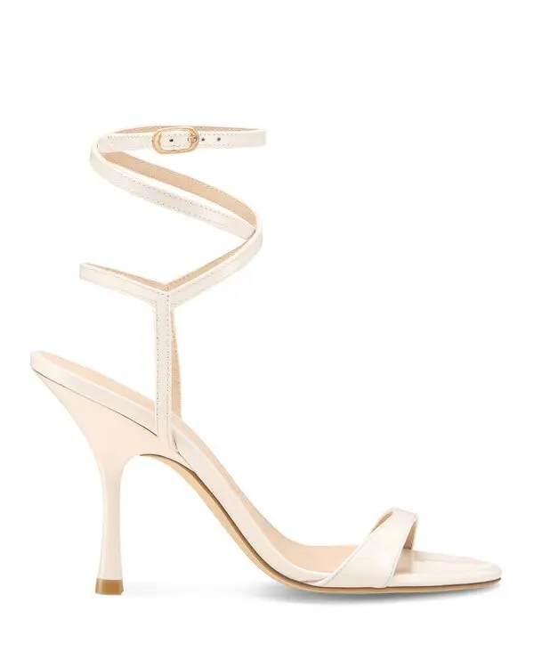 STUART WEITZMAN Nudist Wrap 100 Strappy High Heel Sandals - Cream