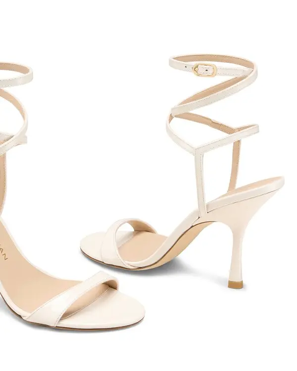 STUART WEITZMAN Nudist Wrap 100 Strappy High Heel Sandals - Cream